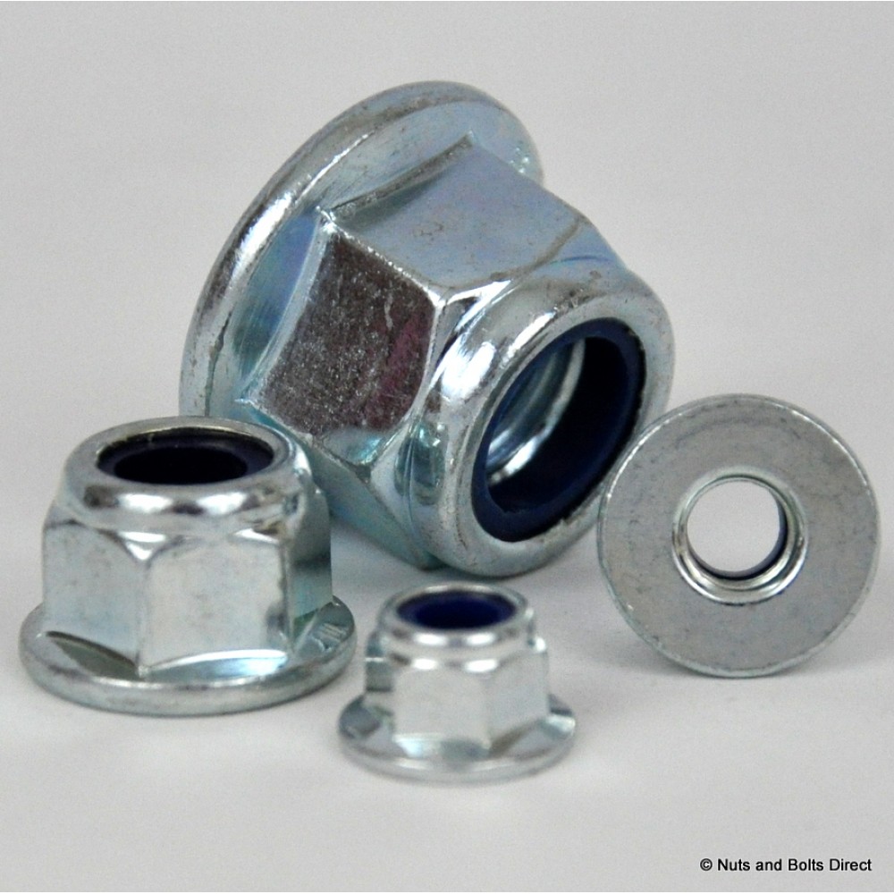 M8 x 1.25mm Flange Nylon Insert Self-Locking Hex Nut DIN 6923 Grade 8 ...