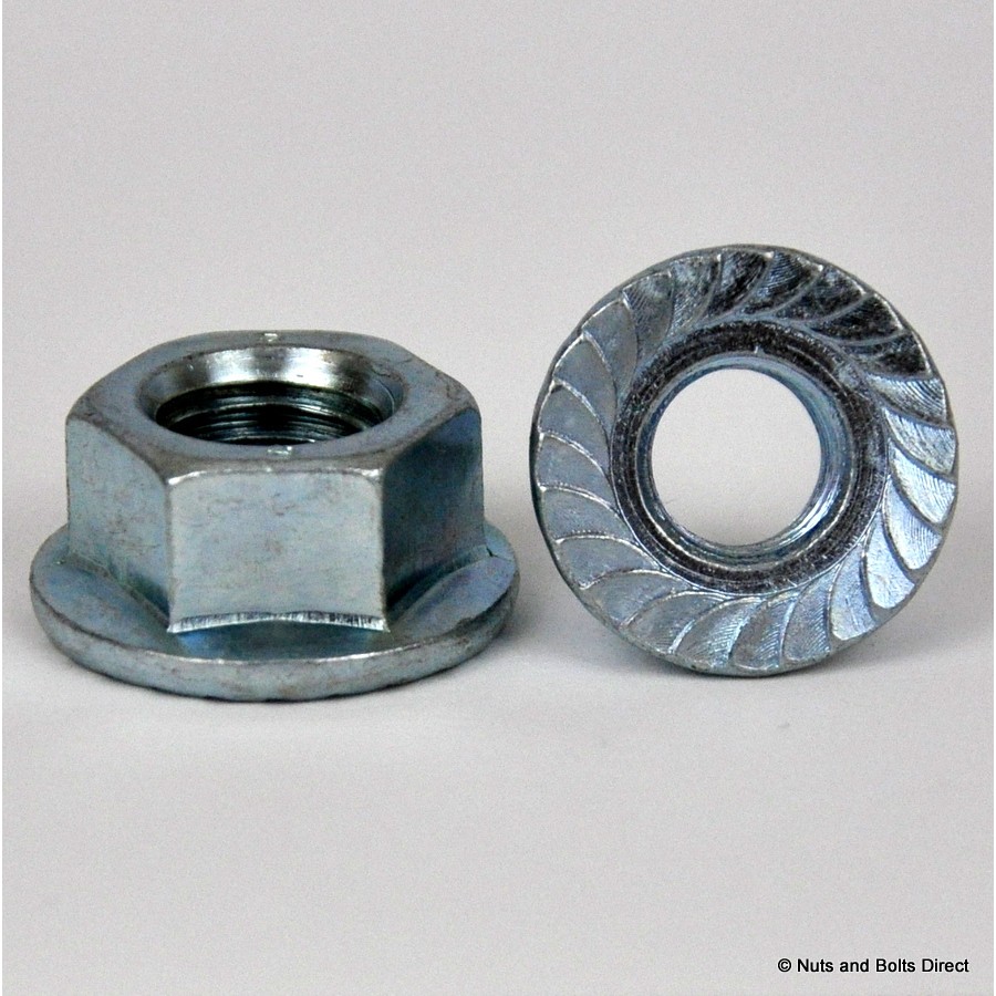M6 x 1.0mm Flange Serrated Self-Locking Hex Nut, Metric, Grade 8 Steel ...